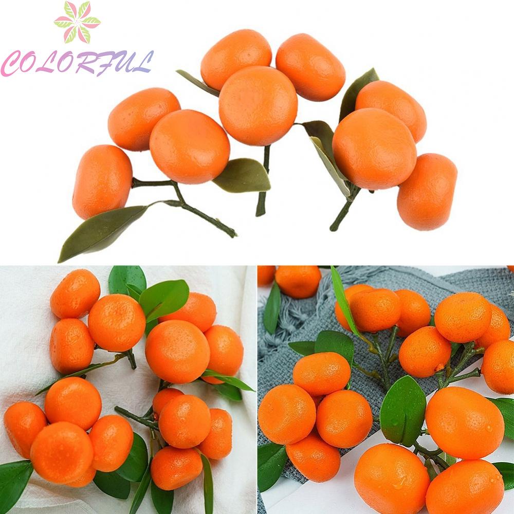 【COLORFUL】Fake Orange 9Pcs Artificial Fake Food Fruit Kitchen Plastic ...