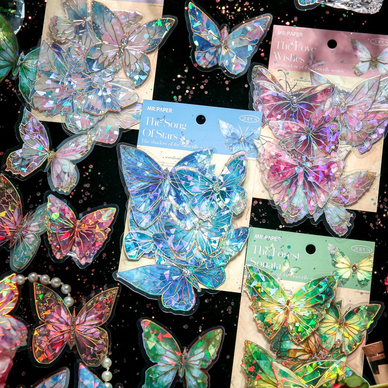 Enwei สติกเกอร์ PVC ลายผีเสื้อ สําหรับติดตกแต่งสมุดภาพ 20 ชิ้น | Shopee ...