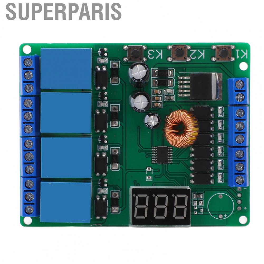 Superparis Relay Module Triggerable Delay 4 Way Programmable Digital Display Durable for Circuit ...