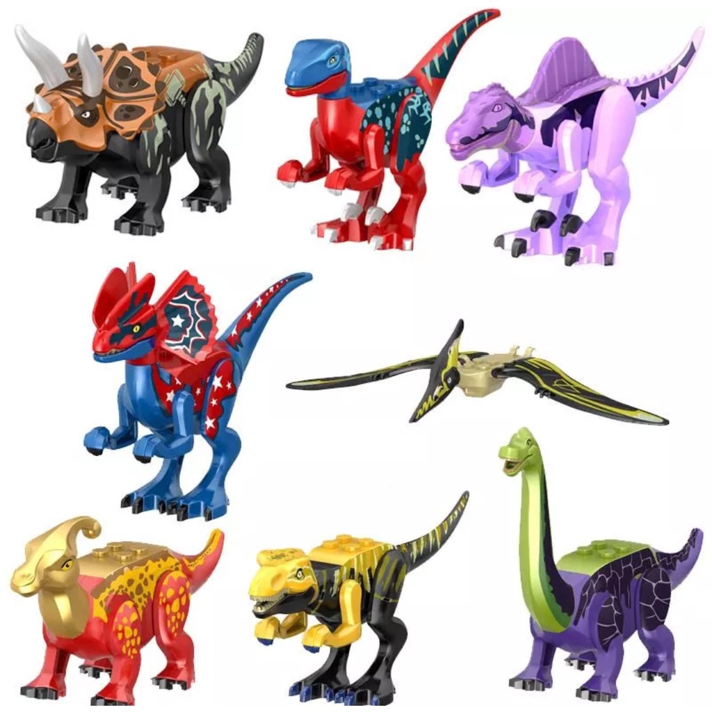 ของเล่นตัวต่อเลโก้ รูปไดโนเสาร์ 24 ชั่วโมง 2 Velociraptor T-Rex ninjago ...