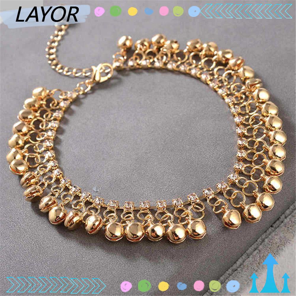 Layor สร้อยข้อเท้า จี้กระดิ่งอัลลอย แนวสตรีท แนวโรแมนติก หลากสี สําหรับ ...