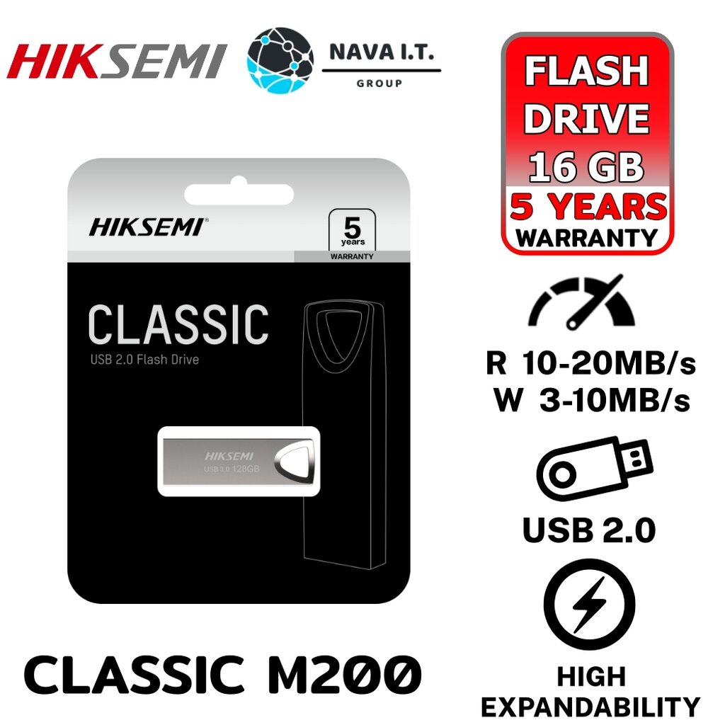 COINSคืน15%⚡FB9JMZV6⚡ HIKSEMI CLASSIC M200 16 GB FLASH DRIVE USB 2.0 ...