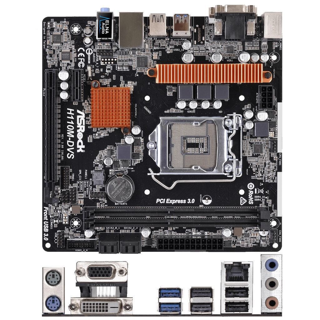 ชุดหน้าจอแสดงผล ASRock H110M-HDV HDS DVS DGS 19X19CM non-ITX 1151 H110 ...