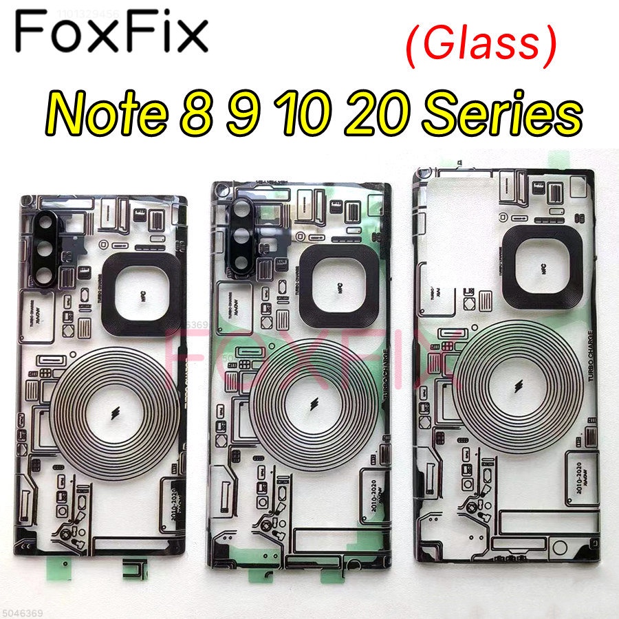 ฝาครอบแบตเตอรี่ด้านหลัง พร้อมเลนส์กล้อง แบบเปลี่ยน สําหรับ Samsung Galaxy Note 8 9 10 Plus 20 ...