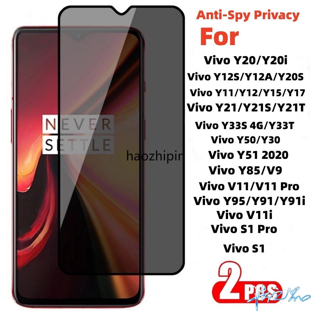 2 ชิ้น Anti-Spy ความเป็นส่วนตัวกระจกนิรภัย Vivo Y20 Y20i Y11 Y04 Y29S Y29 Y27 Y17S Y03 Y18 Y28S ...