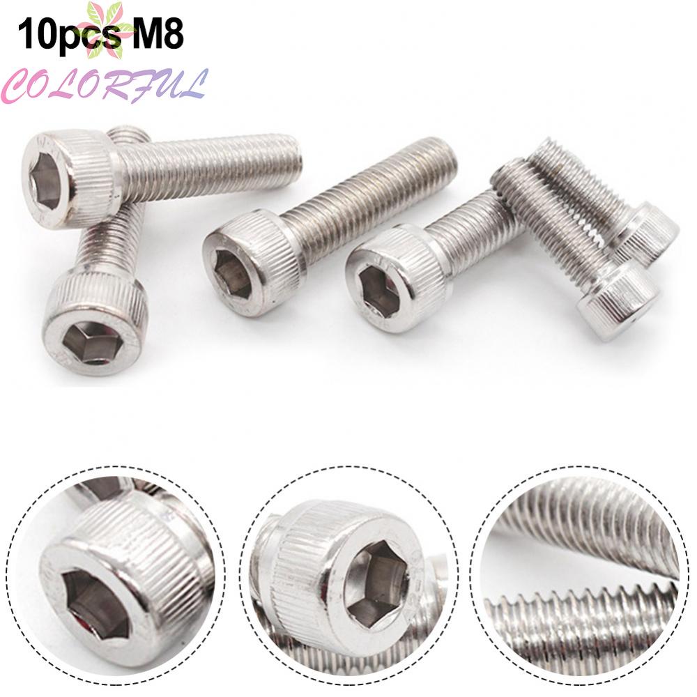 【COLORFUL】10x Hexagon Socket M8 Bolt And Nut 304 Stainless Steel ...