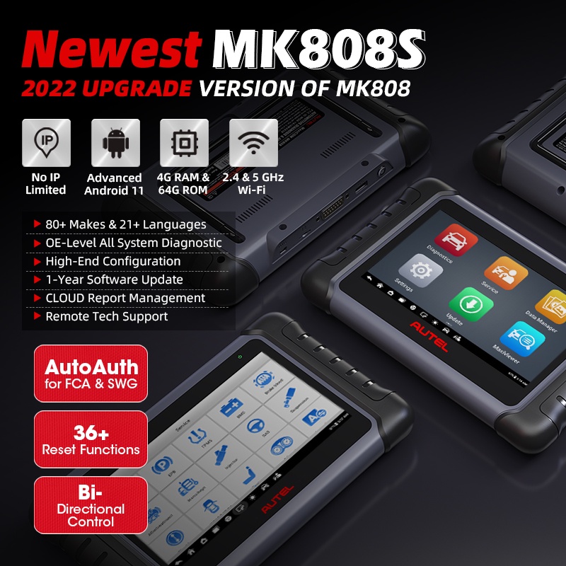 Autel MaxiCOM MK808 MK808S OBD2 เครื่องสแกนเนอร์วินิจฉัยรถยนต์ OBD 2 เครื่องสแกนเนอร์ Active ...