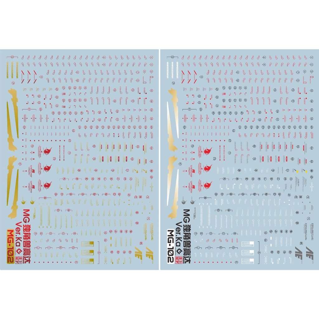 EVO MG RX-0 Unicorn VER.KA fluorescent gold Water Slide Decal | Shopee ...