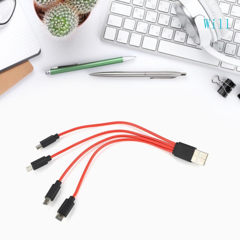 Will สายชาร์จ Micro USB 4 in 1 สายเคเบิลอะแดปเตอร์ Micro USB ซิงค์ ...