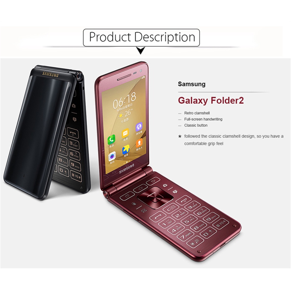 Samsung Galaxy โฟลเดอร์ 2 G1650 G160N Quad Core 2GB RAM 16GB/32GB ROM ...