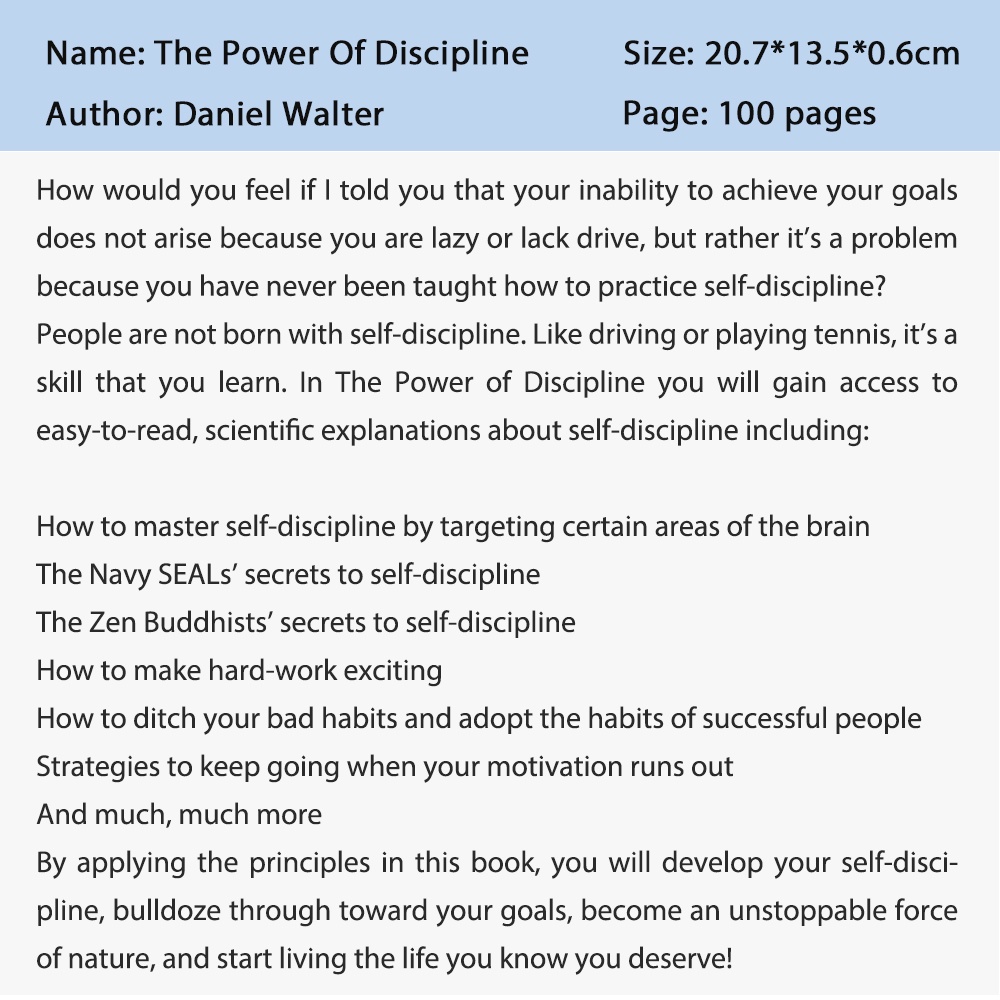 หนังสือภาษาอังกฤษ The Power of Discipline By Daniel Walter | Shopee Thailand