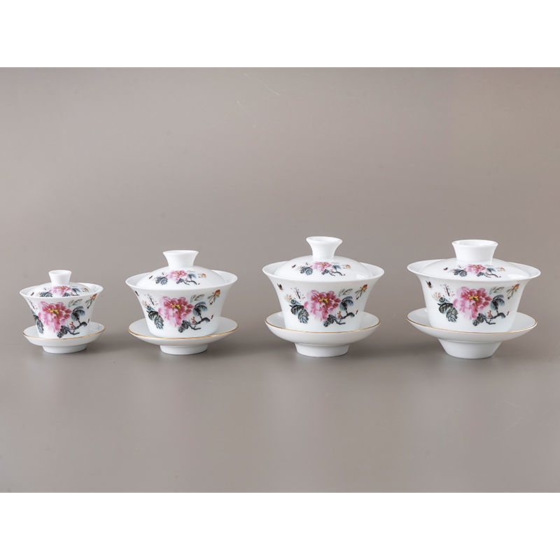 Mini Gaiwan ถ้วยน้ําชาเซรามิค Sancai Gaiwan เดี่ยวขนาดเล็ก Gaiwan Tea ...
