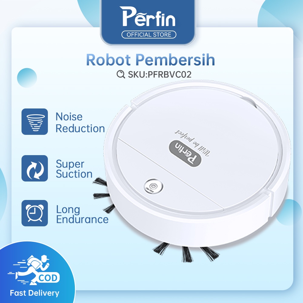 Perfin PFRBVC02 หุ่นยนต์ดูดฝุ่น / หุ่นยนต์ดูดฝุ่นอัจฉริยะอัตโนมัติ - สี ...