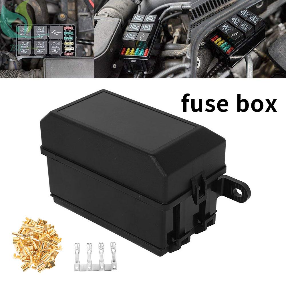 กล่องฟิวส์ Universal Car Fuse Box 6 Relay Block Holder 5 Road Fuse Box ...