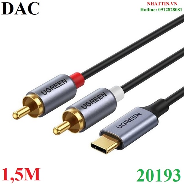 Ugreen 20193 high-end USB Type-C ถึง 2 สายอะแดปเตอร ์ เสียง RCA (DACTOP ...
