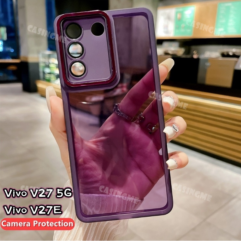 เคสโทรศัพท์มือถือ ซิลิโคนนิ่ม ใส กันกระแทก ป้องกันเลนส์กล้อง สําหรับ Vivo V27 5G V27E 2023 V27 ...