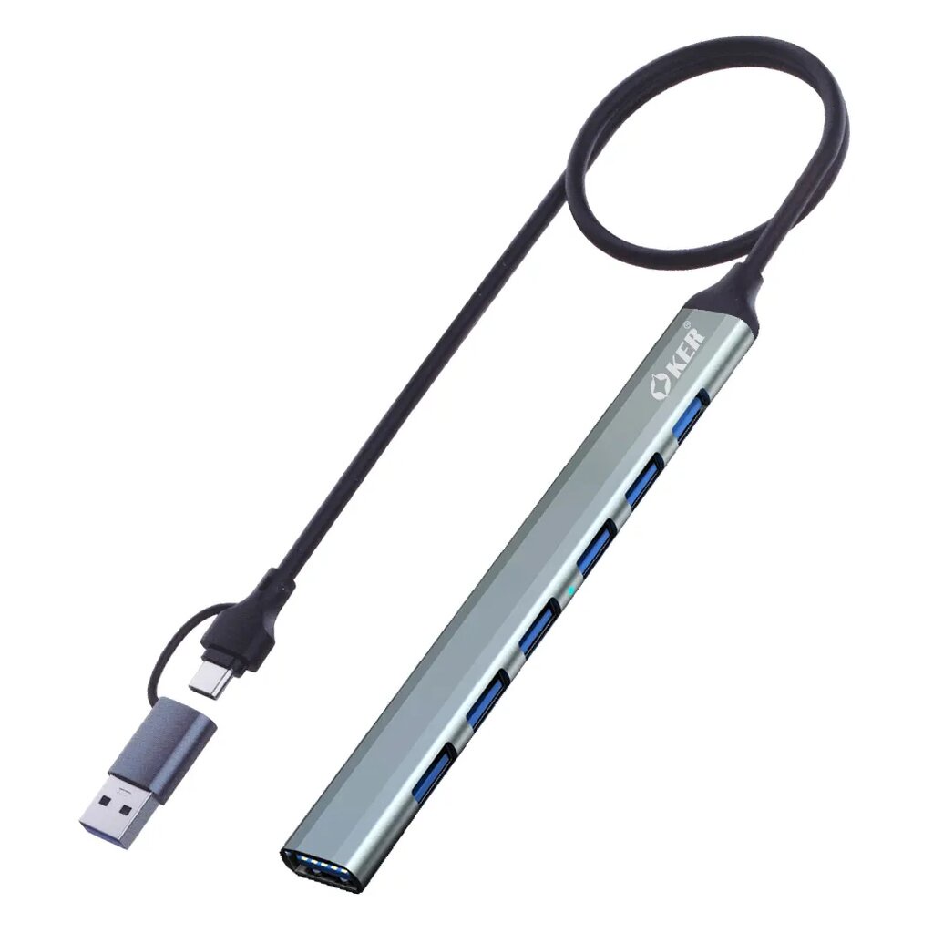 7 Port USB HUB V3.0 OKER H-348 Type-C Black | Shopee Thailand