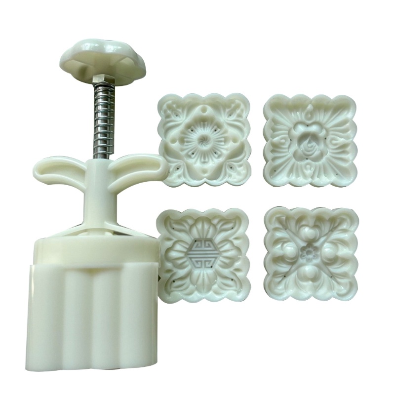 Lala Square Mooncake Mold DIY มือกด Fondant Moon Cake Mould พร้อมแสตมป์ ...
