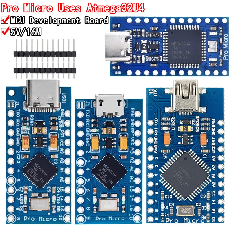ชิป Pro Micro ATmega32U4 5V 16MHz ATmega328 แบบเปลี่ยน สําหรับ Arduino ...