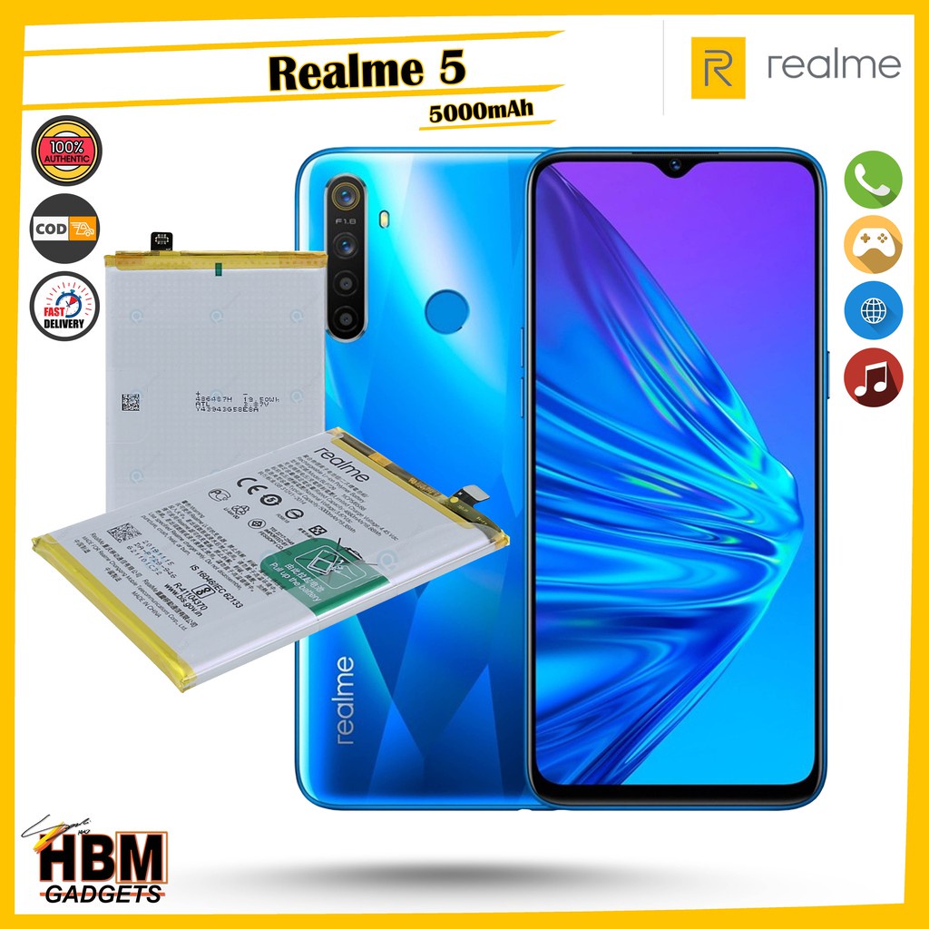 REALME 5 Battery | Model: BLP729 Battery Manufacture 5000mAh | Shopee ...