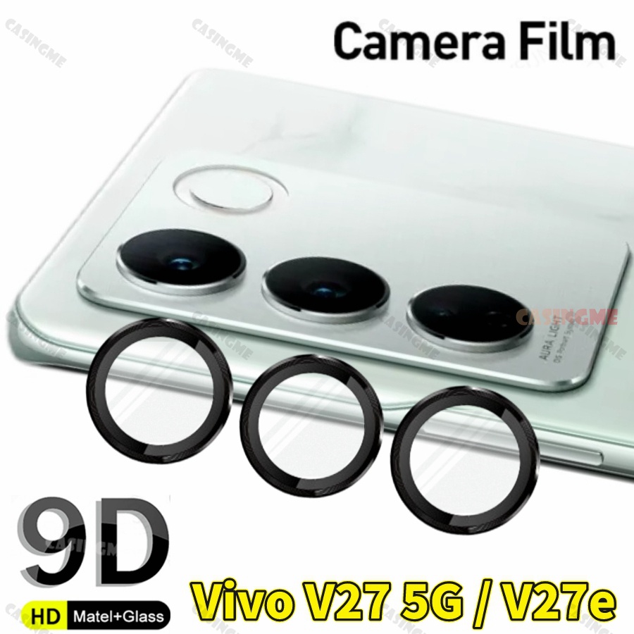 เคสกระจกนิรภัย ป้องกันเลนส์กล้อง พร้อมแหวนโลหะ สําหรับ Vivo V27 5G V27 V27E V 27 VivoV27 27V E ...