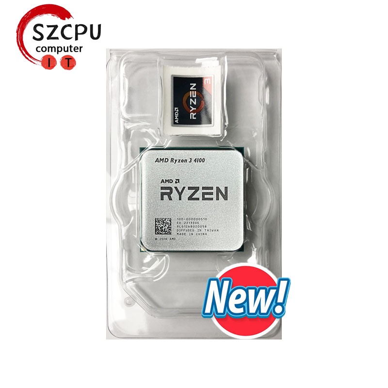โปรเซสเซอร์ CPU AMD Ryzen 3 4100 R3 4100 3.8 GHz 4-Core 8-Thread 7NM L3 ...