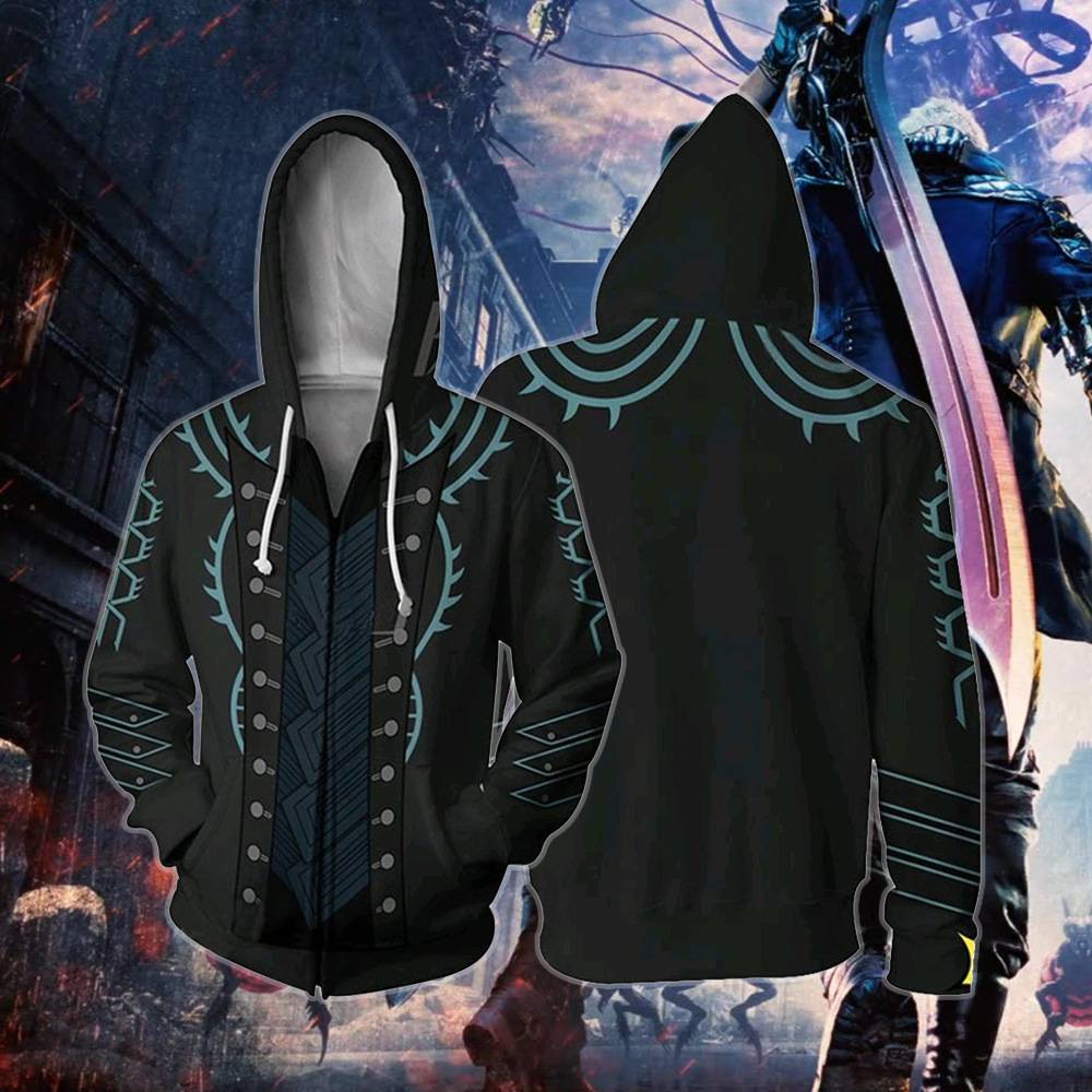 Ag เสื้อแจ็กเก็ตคอสเพลย์ แขนยาว มีซิป ลาย Devil May Cry 5 Nelo Angelo ...