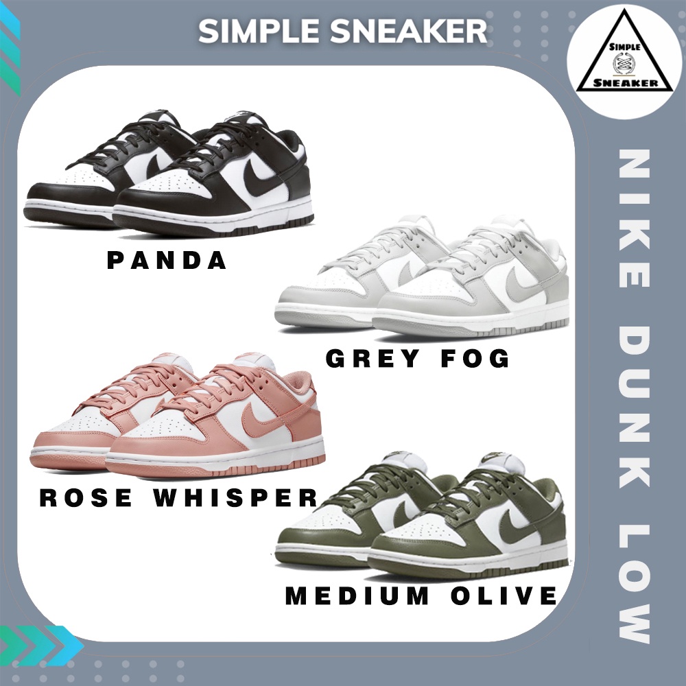 ของแท้100% Nike Dunk Low Panda / Grey Fog / Rose Whisper / Medium Olive ...