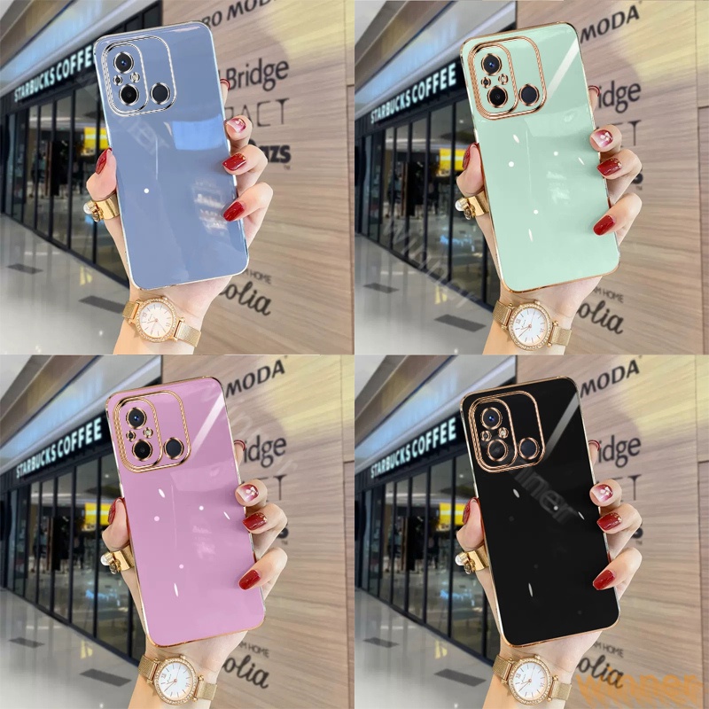 เคส POCO C55 C40 M5 M5S M3 โทรศัพท์มือถือแบบนิ่ม ชุบไฟฟ้า กันกระแทก สี ...