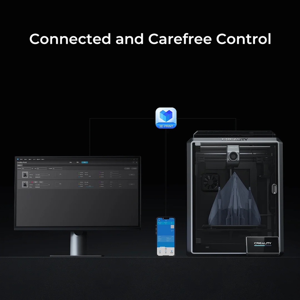 Creality K1C 3D Printer Build Size 220x220x250mm speed 600mm/s Nozzle ...