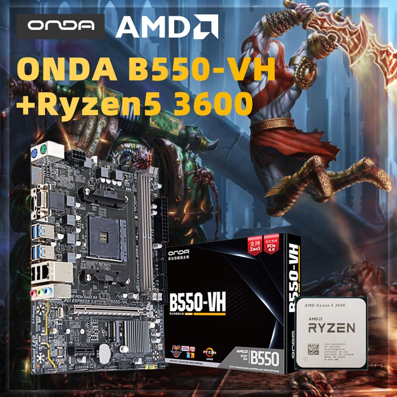 ใหม่ เมนบอร์ด AMD Ryzen 5 3600 R5 3600+ONDA B550-VH Micro-ATX B550M ไม่มีคูลเลอร์ UDUT | Shopee ...
