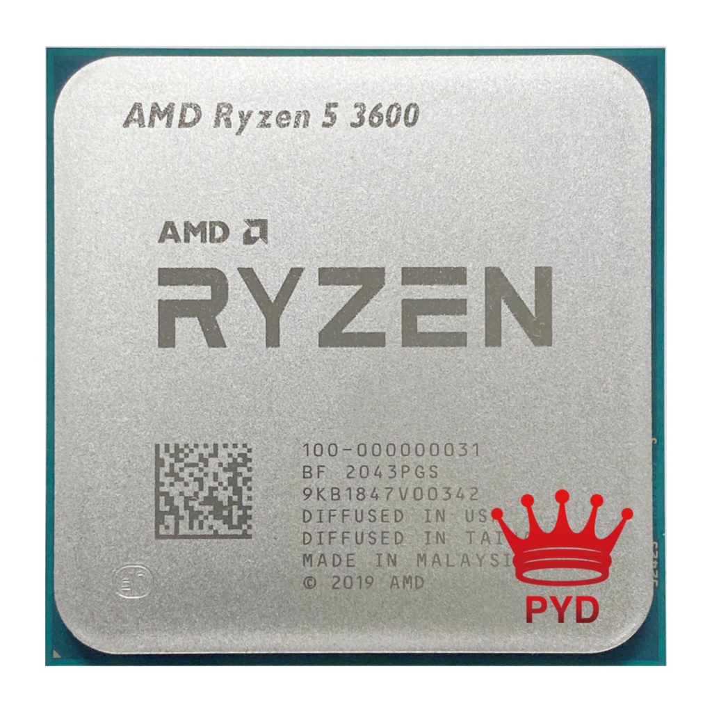 หน่วยประมวลผล CPU AMD Ryzen 5 3600 R5 3600 Six-Core สิบสองเกลียว 3.6 ...