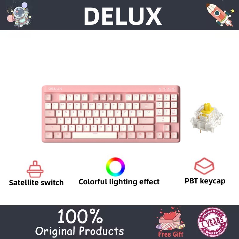 Delux KM18 คีย์บอร์ดไร้สาย บลูทูธ 2.4G PBT 89 คีย์ | Shopee Thailand