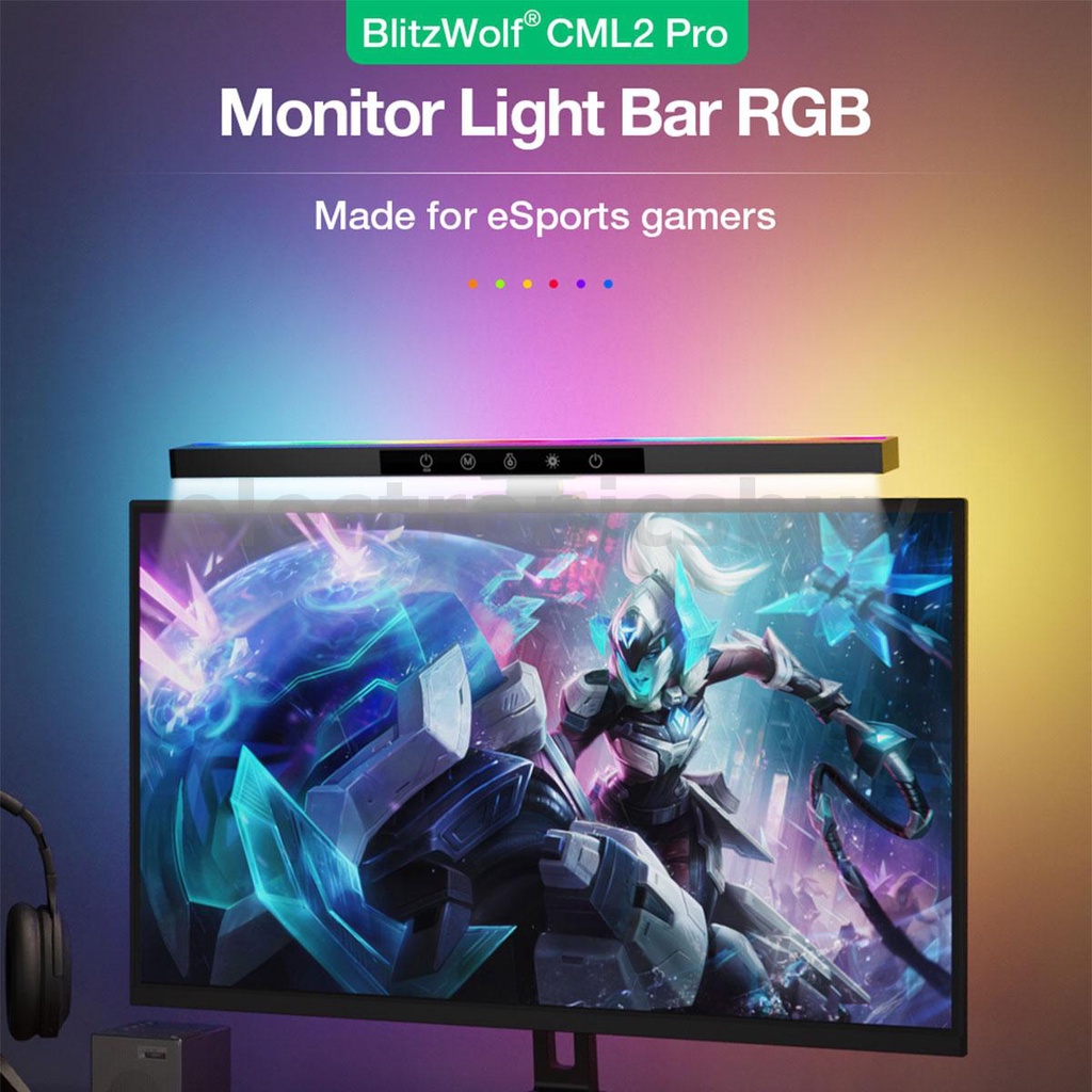 Blitzwolf® Bw-cml2 Pro RGB มอนิเตอร์เล่นเกม แถบไฟ สัมผัส / รีโมต ...