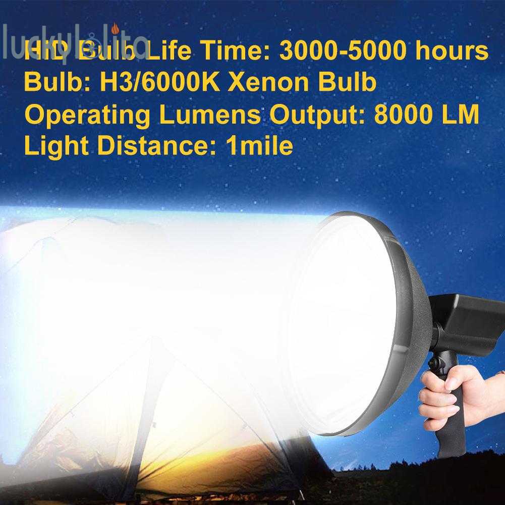 โคมไฟสปอตไลท์ 12V 100W HID 9 นิ้ว 240 มม. สําหรับตั้งแคมป์ ล่าสัตว์ ตก ...