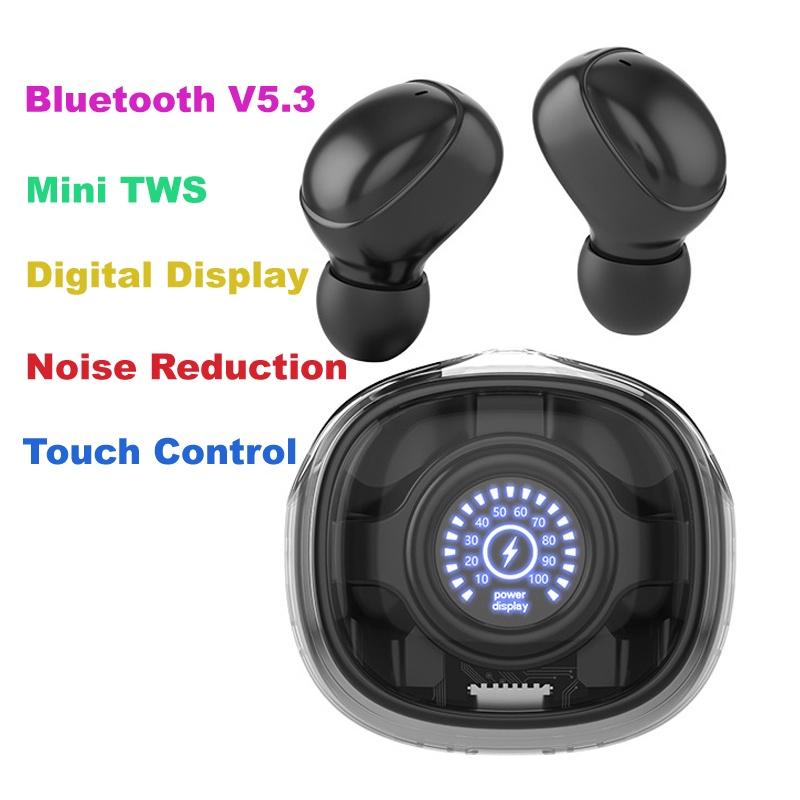 M26 Mini TWS หูฟังบลูทูธ V5.3 อินเอียร์ ไร้สาย จอแสดงผลดิจิทัล ควบคุม ...