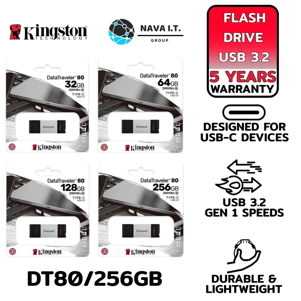 ⚡️กรุงเทพฯด่วน1ชั่วโมง⚡️ KINGSTON DT80/32GB/64GB/128GB256GB FLASH DRIVE ...