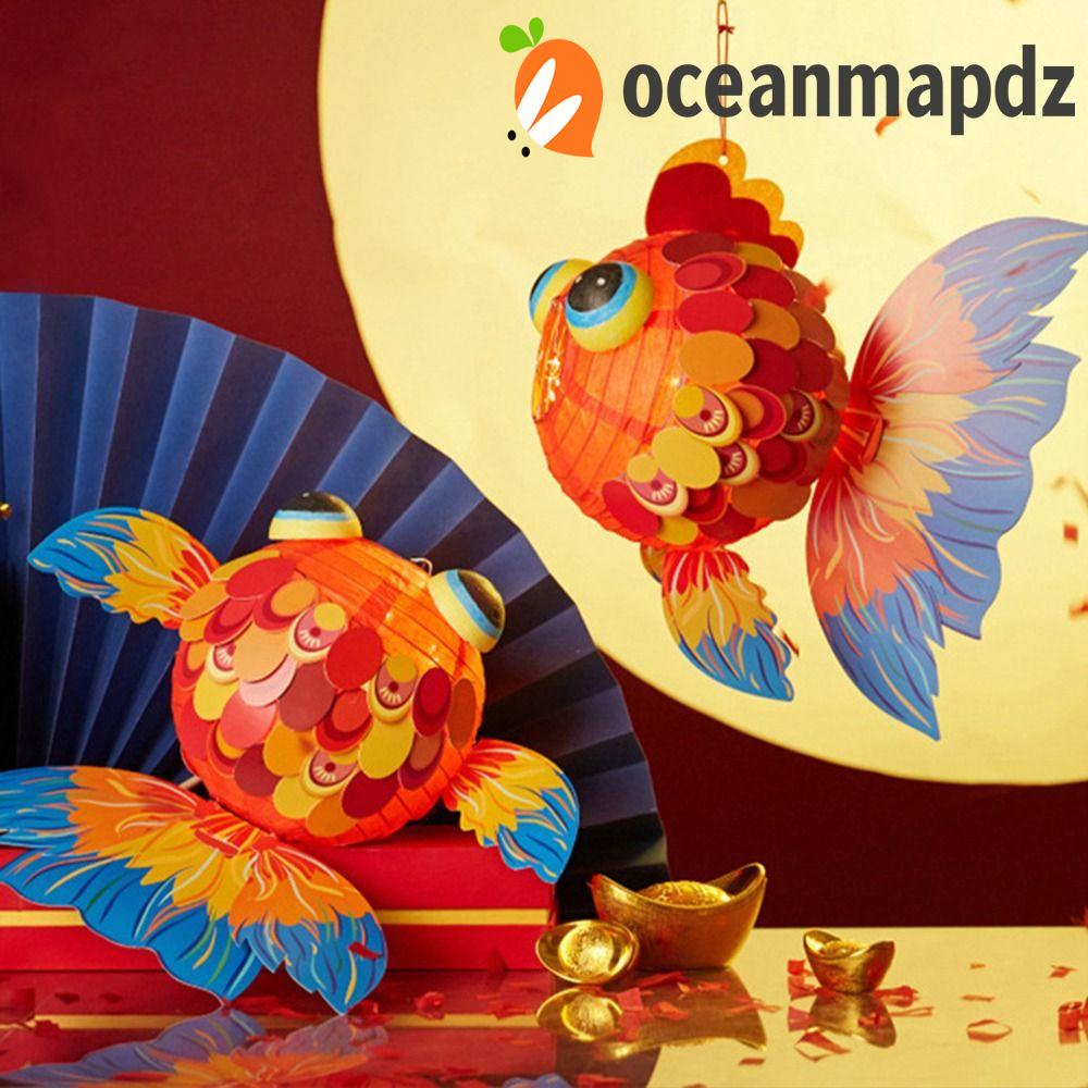 Oceanmapdz โคมไฟปลาคาร์พ นําโชค สไตล์จีน เรืองแสง แบบพกพา พร้อมไฟ LED DIY | Shopee Thailand