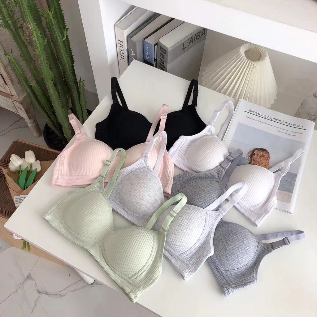 👙BRAbra👙เสื้อชั้นใน รูดปรับสายได้อบราสาวเกาหลีนุ่ม ใส่สบาย บรา ไร้โครง ...