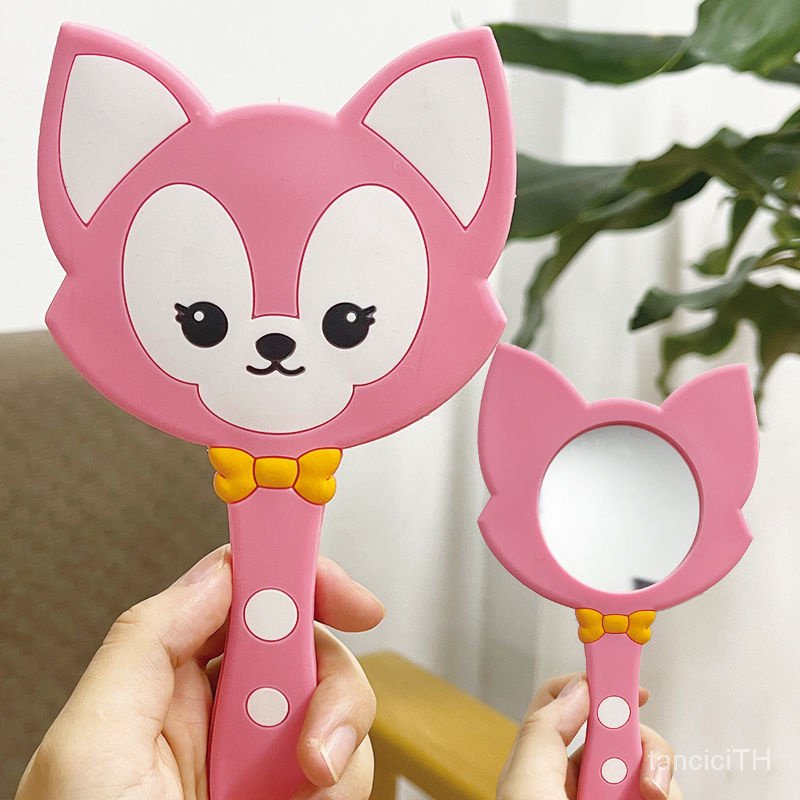 Kuromi Girl Heart Melody กระจกแต่งหน้า ด้ามจับซิลิโคน แบบพกพา ราคาถูก สําหรับนักเรียนหญิง 1FST ...