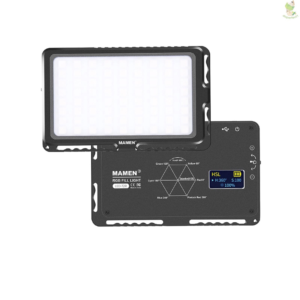 Mamen โคมไฟ LED-72R RGB 9 เอฟเฟคไฟ หรี่แสงได้ 2200K-25000K Came-8.9 ...