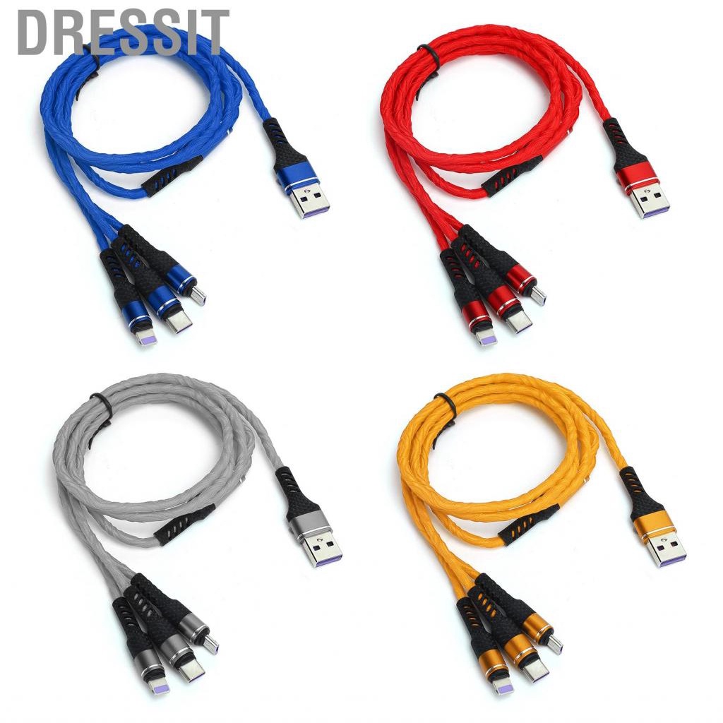 Dressit 3 in 1 Cord USB Multi Cable Abrasion High Density for IOS Ports ...