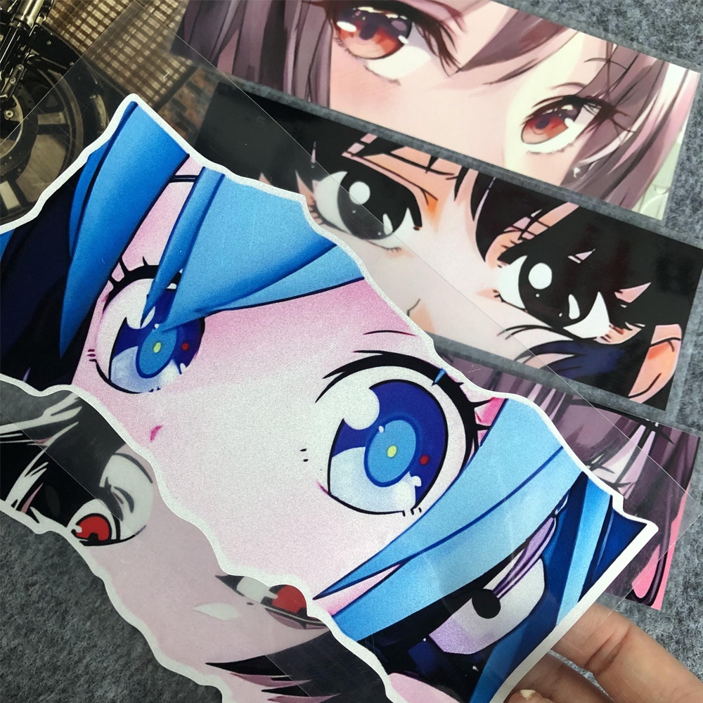 JDM Girl Eyes สะท้อนแสง สติ๊กเกอร์ Vinyl หน้าต่าง หมวกกันน๊อค รถไฟฟ้า ...
