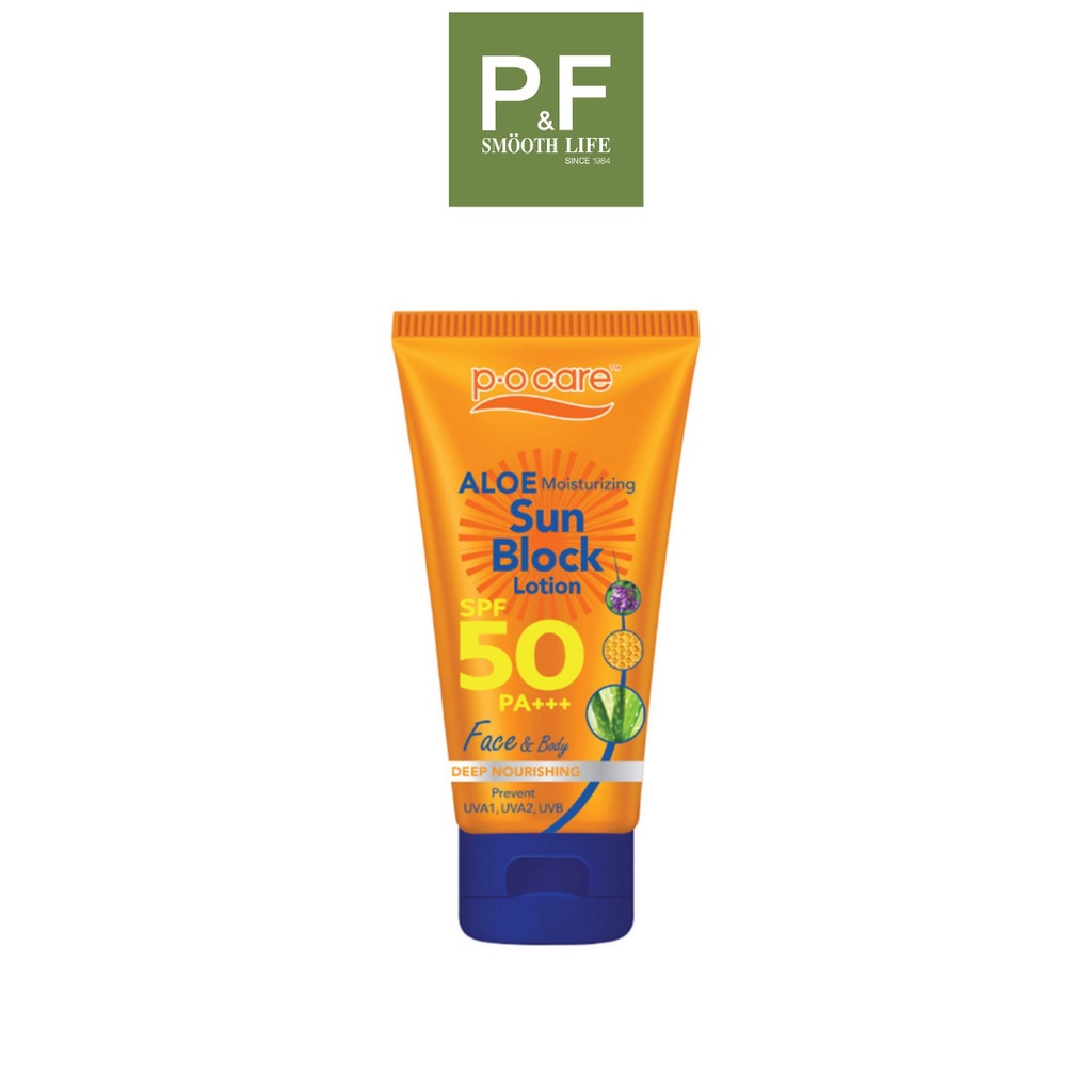 P.O.Care Aloe Moist Sun Block Lotion SPF50 PA++ 45ml. - พี.โอ.แคร์ ครีม ...