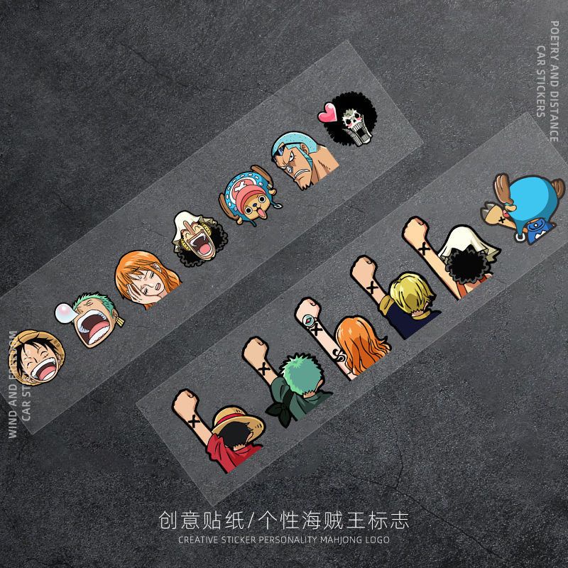 สติกเกอร์ ลายอนิเมะ one piece Mengqi D Luffy กันน้ํา สําหรับติดตกแต่งรถยนต์ หน้าต่าง ประตู ...