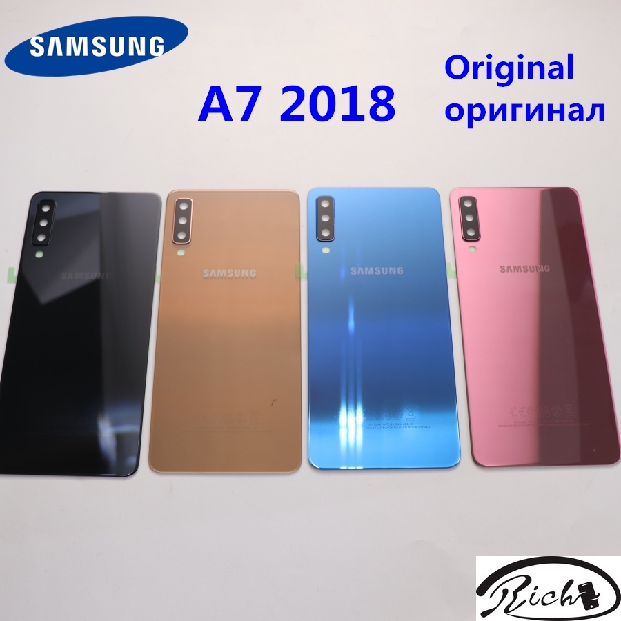 ฝาครอบแบตเตอรี่ด้านหลัง แบบกระจก A7 สําหรับ Samsung Galaxy A7 2018 A750 ...