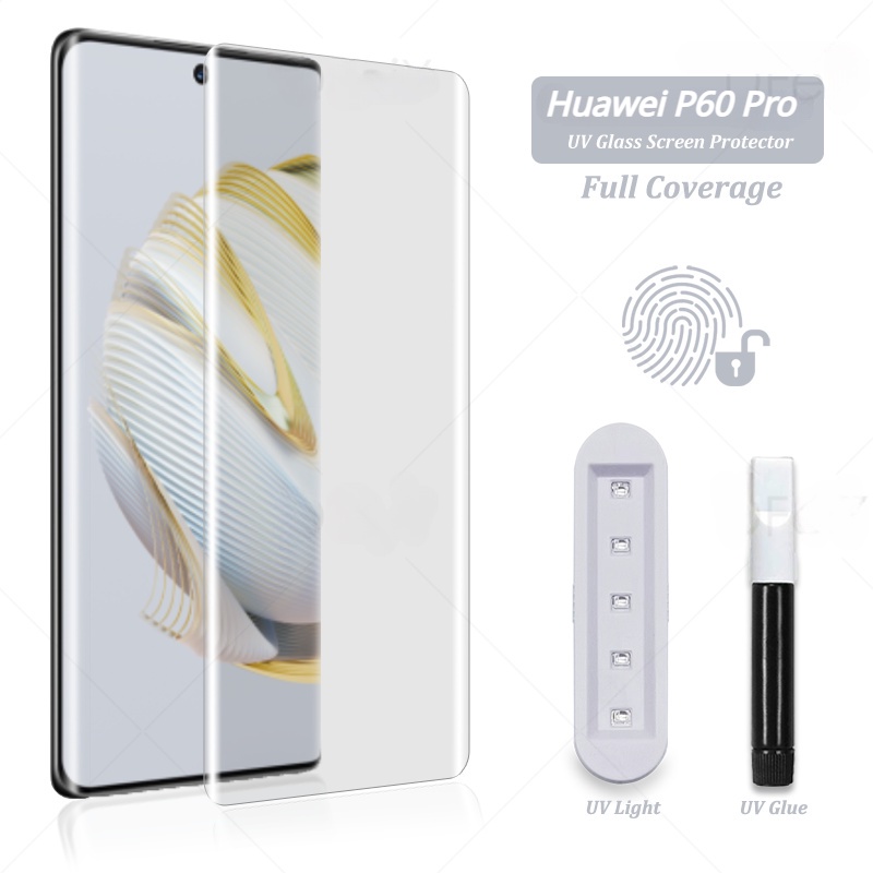 ฟิล์มกระจกนิรภัยกันรอยหน้าจอ UV แบบเต็มจอ สําหรับ Huawei P60 P50 P40 P30 Pro Huawei Nova 10 Pro ...