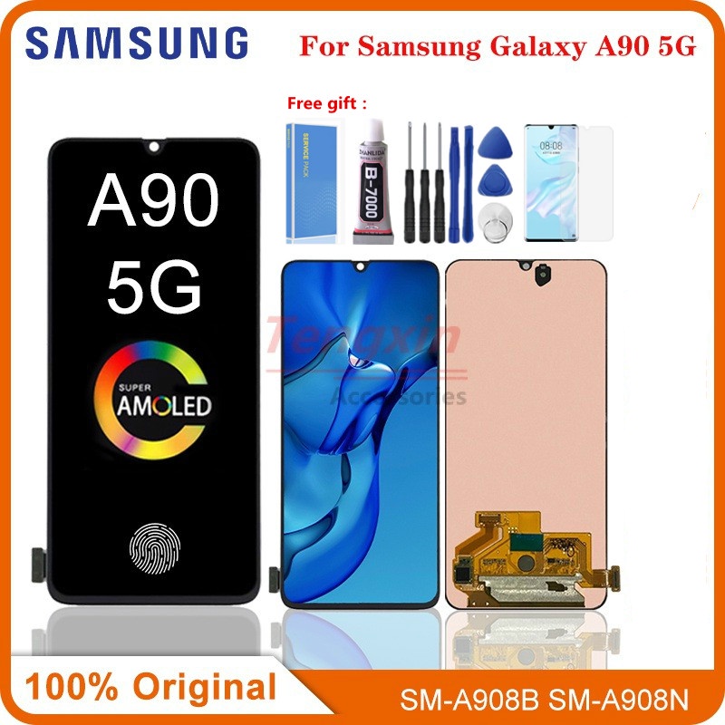 อะไหล่หน้าจอสัมผัสดิจิทัล LCD 6.7 นิ้ว สําหรับ Samsung Galaxy A90 5G A908 A908N A9080 Galaxy A90 ...