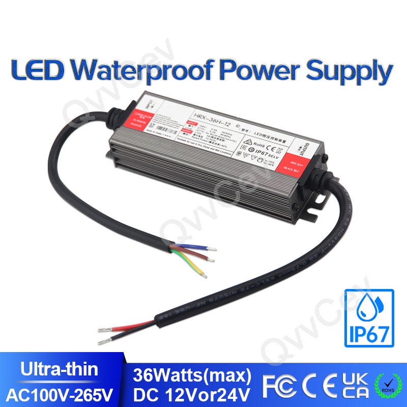 36w LED Driver DC12V DC24V IP67 กันน้ํา Transformers สําหรับไฟกลางแจ้ง ...