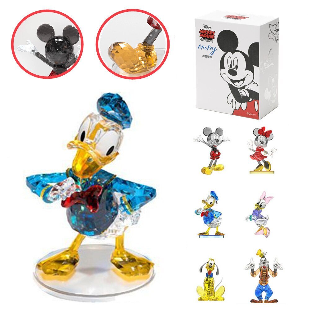 Disney Mickey Minnie Mouse Crystal Building Blocks 3D Donald Duck Goofy ...